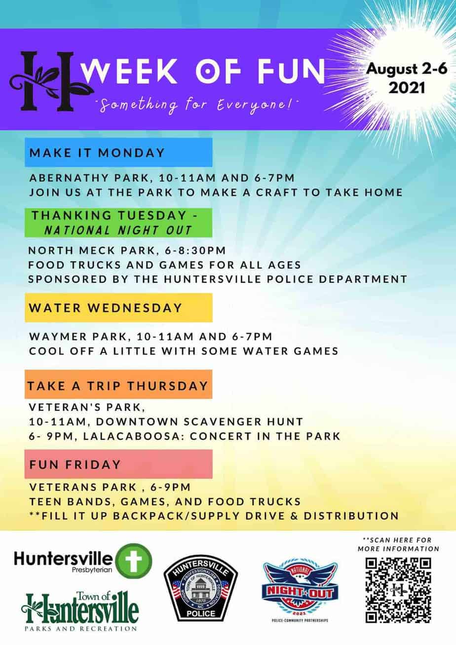 Huntersville Week of Fun - August 1-5 - Charlotte On The Cheap