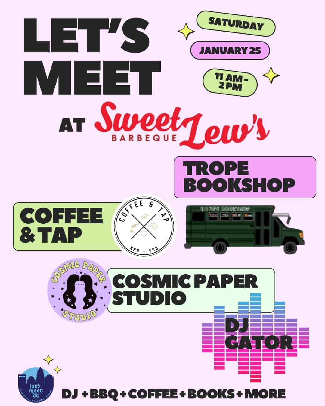 Books & BBQ at Sweet Lew's BBQ Jan. 25 - Charlotte On The Cheap