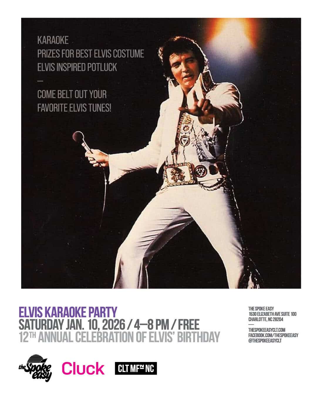 The Spoke Easy's 12th Annual Elvis Birthday Party on Jan. 10: Karaoke ...