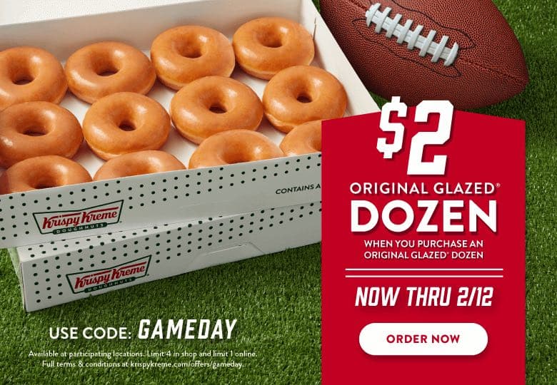 Krispy Kreme Game Day Deal: $2 Dozen When You Buy a Dozen Doughnuts ...