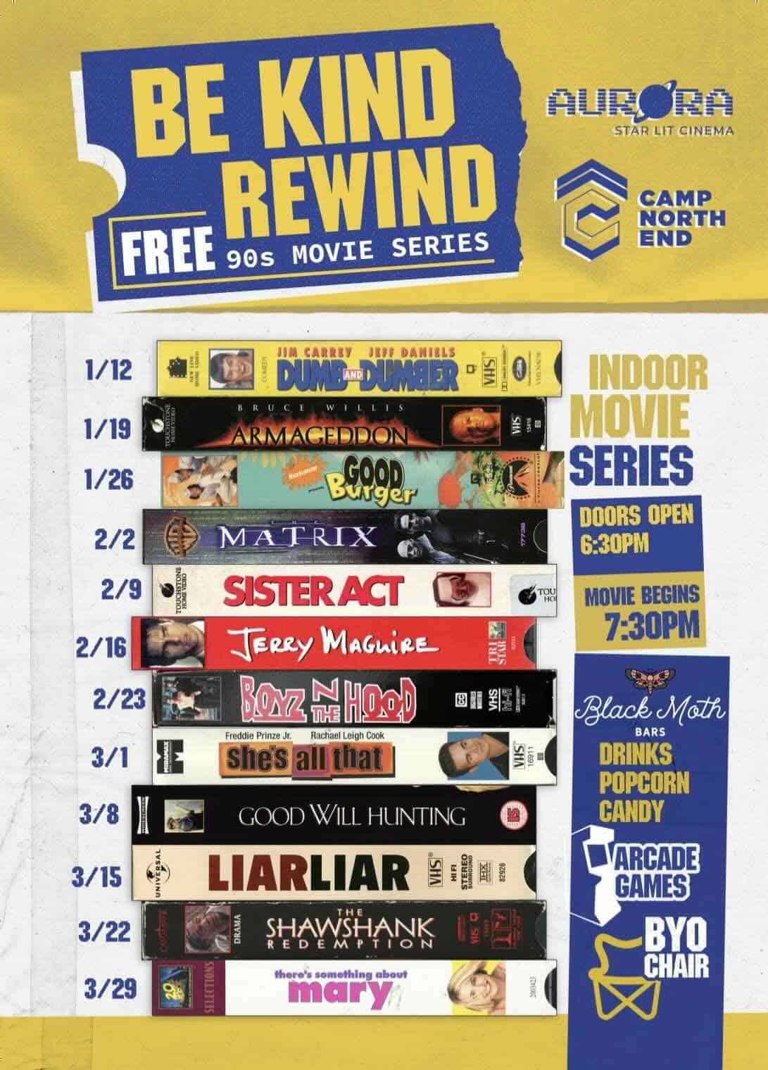 Be Kind, Rewind! Free 90s Movie Series & free video game play at Camp ...