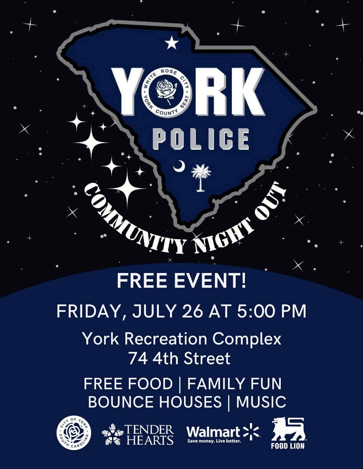Community Night Out in York, SC, including free hot dogs, school ...