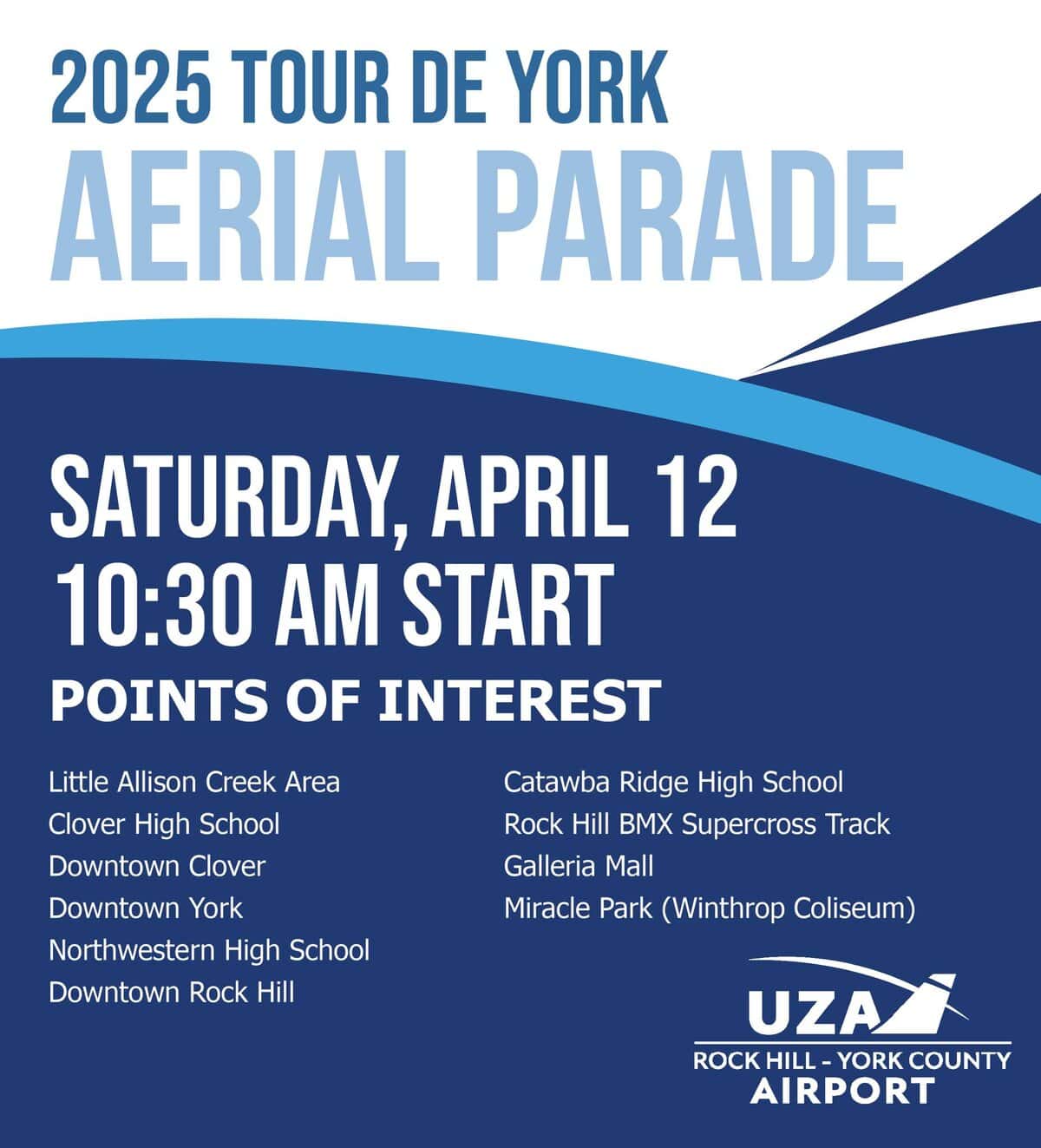 6th Annual Tour De York - Aerial Parade in York County, SC April 12 ...