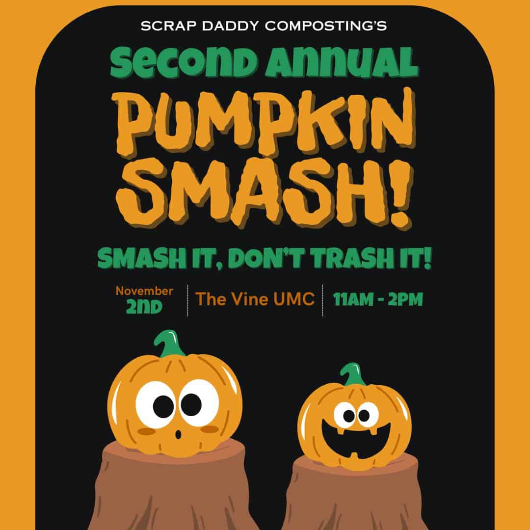 Pumpkin Smash 2024! Smash pumpkins for compost program! - Charlotte On The Cheap