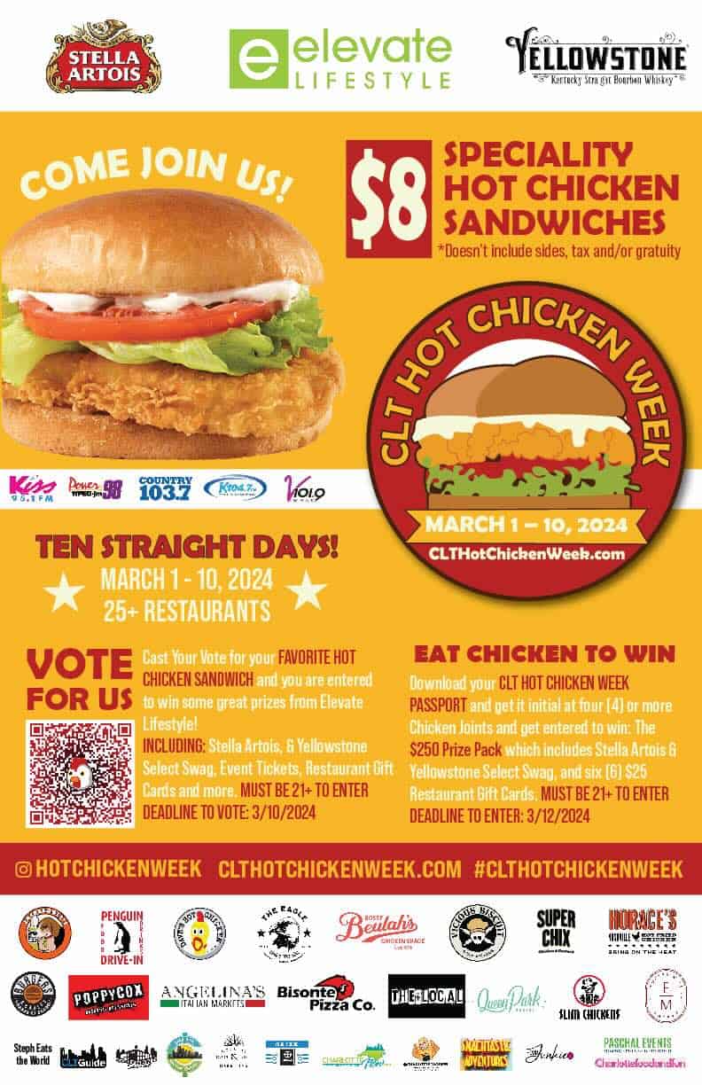 Last day: CLT Hot Chicken Week March 1-10 - Charlotte On The Cheap