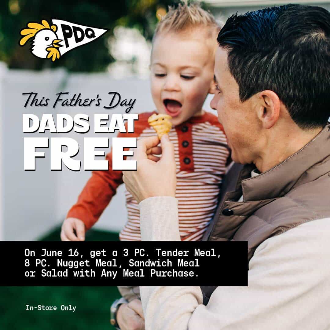 PDQ: Free Meal for Dads on Father's Day - Charlotte On The Cheap