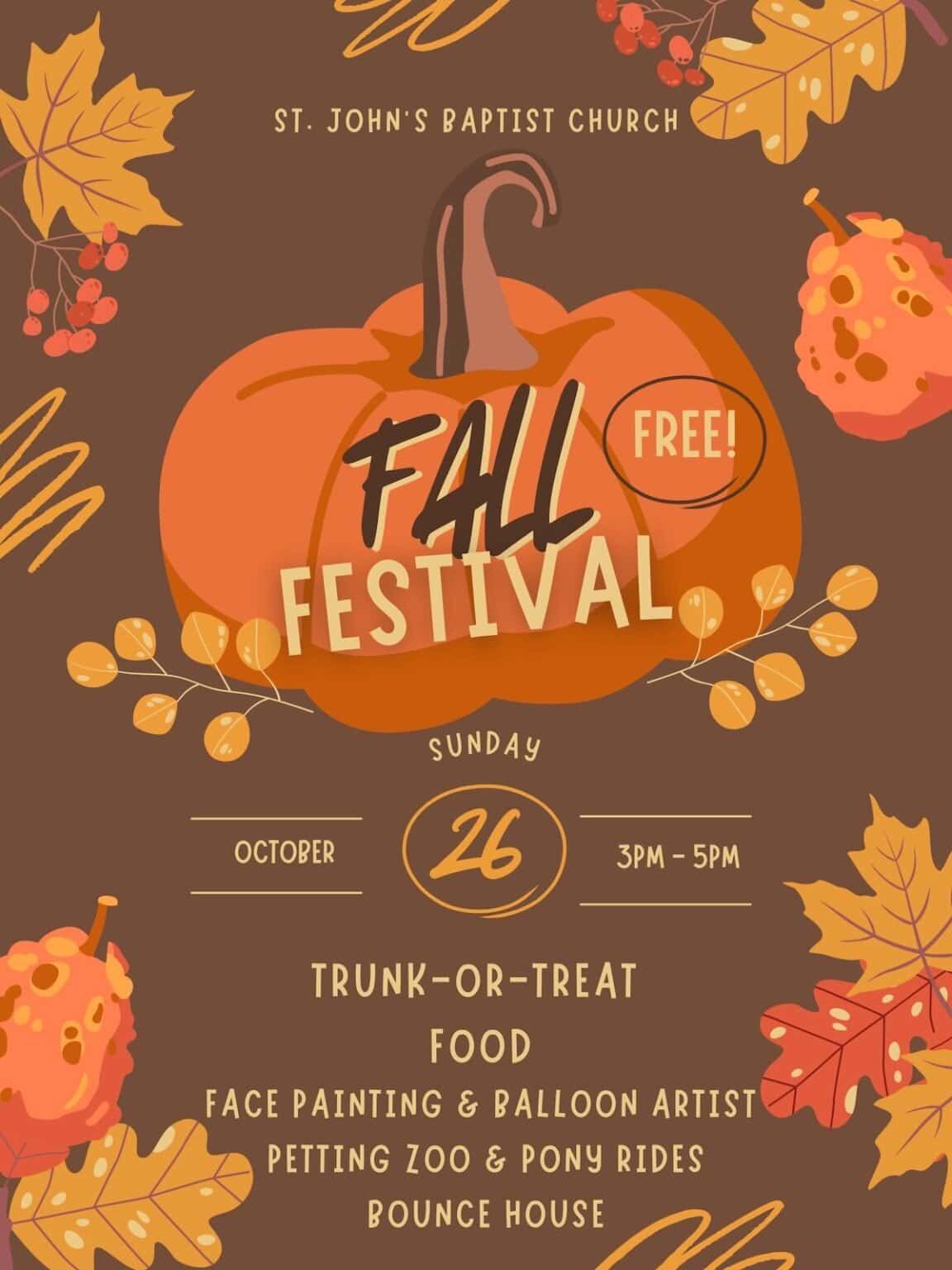 Fall Festival and Trunk or Treat at St. John's Baptist Church, with ...