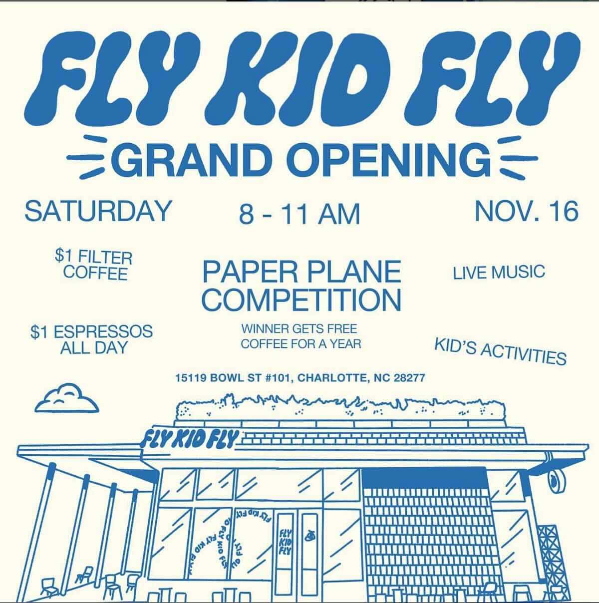 Fly Kid Fly coffee shop grand opening in The Bowl Nov. 16: coffee deals ...
