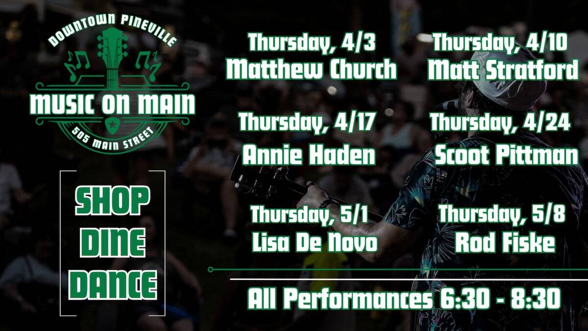 Music on Main Outdoor Concert Series in Pineville: Rod Fiske May 8 ...