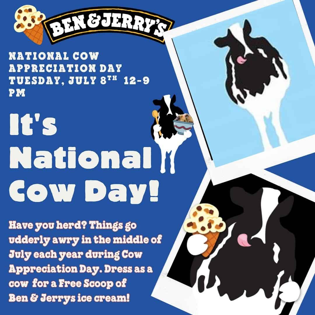 National Cow Day July 8: Dress as a cow and get a free scoop of ice ...