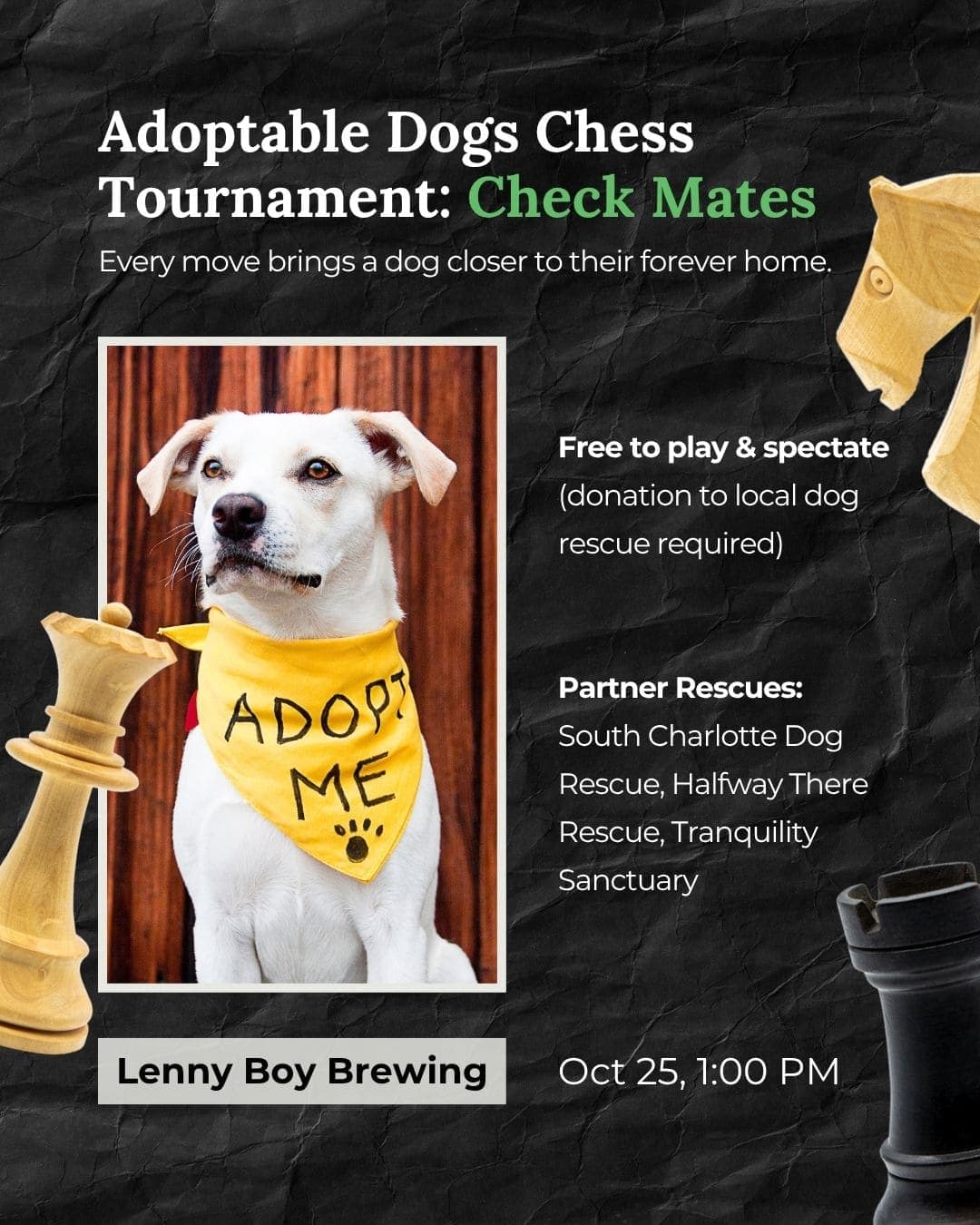 Adoptable Dogs Chess Tournament at Lenny Boy Brewing Oct. 25 ...