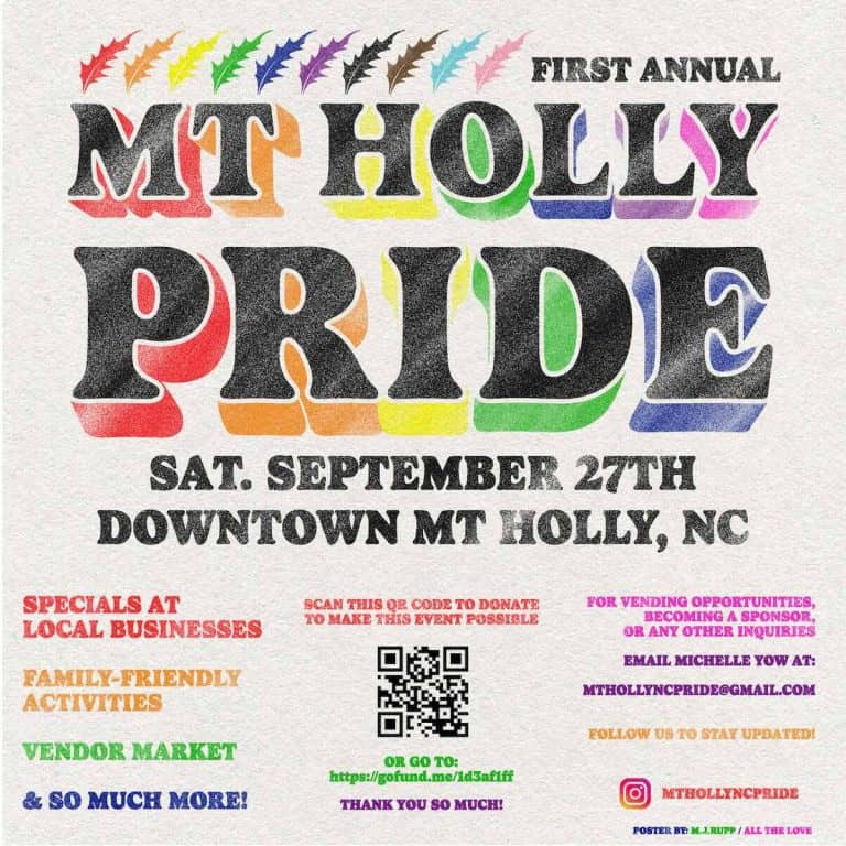 First Ever Mount Holly Pride on Sept. 27 - Charlotte On The Cheap