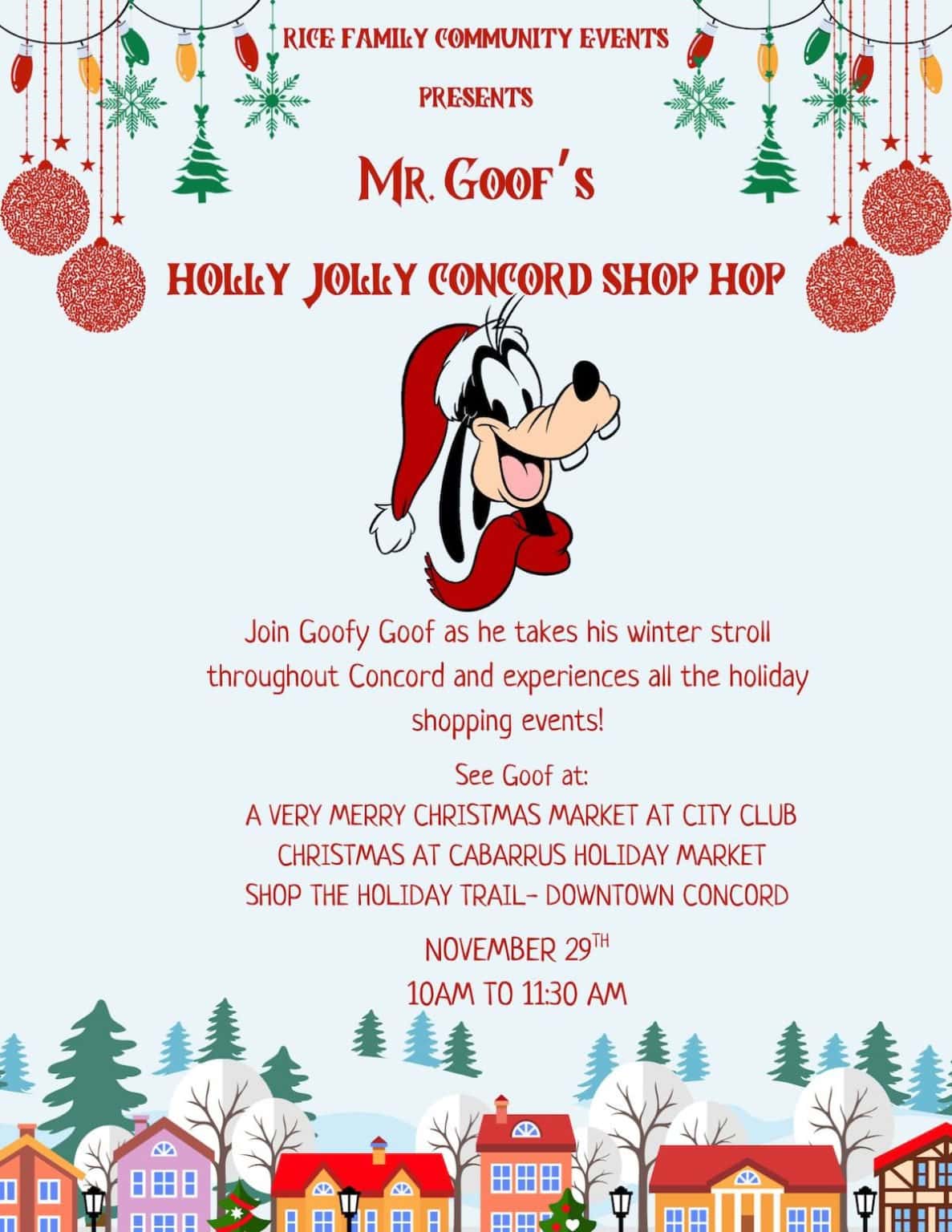 Mr. Goof's Holly Jolly Concord Shop Hop Nov. 29 - Charlotte On The Cheap