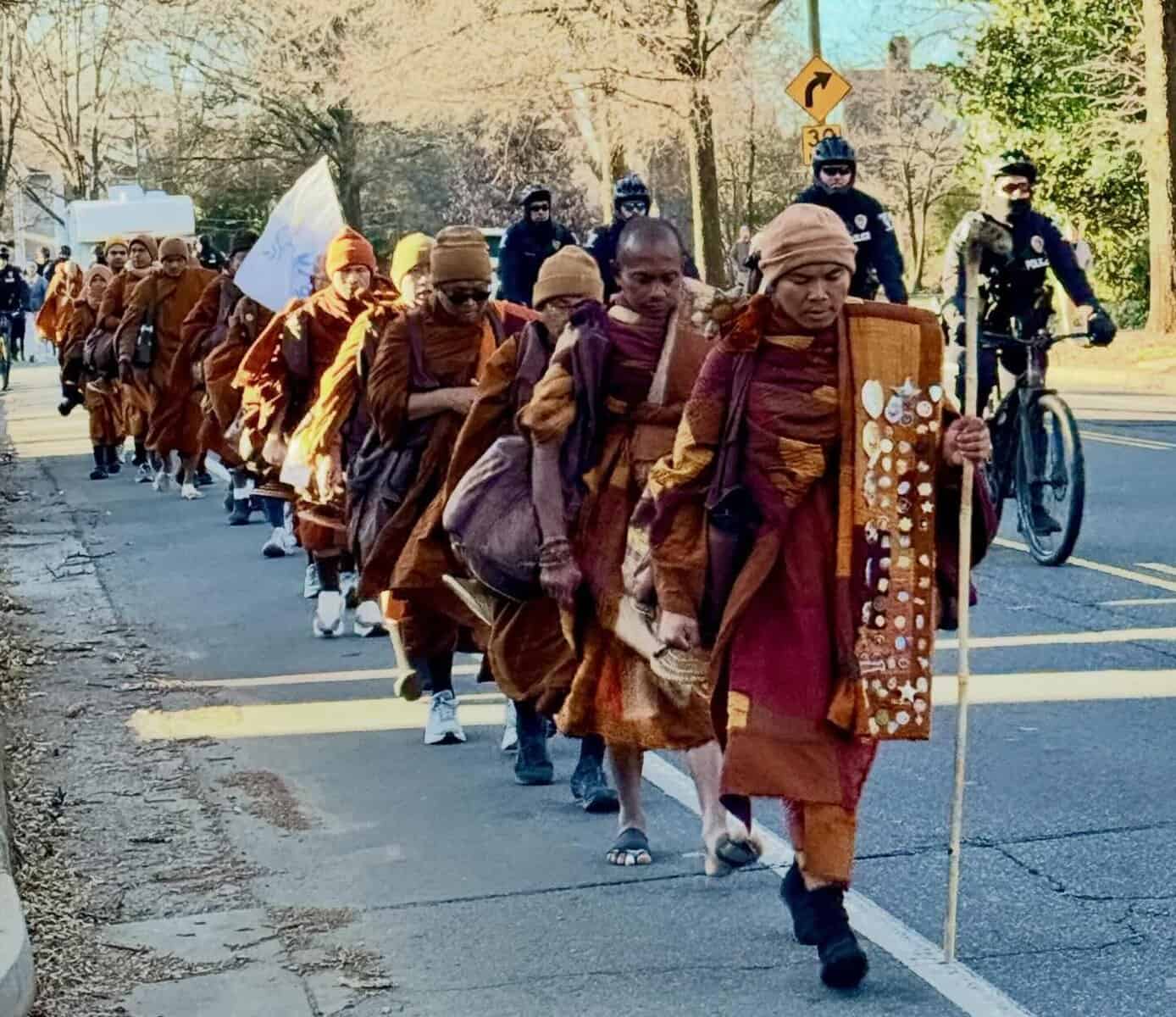 Buddhist Monks' Walk for Peace continues through North Carolina ...