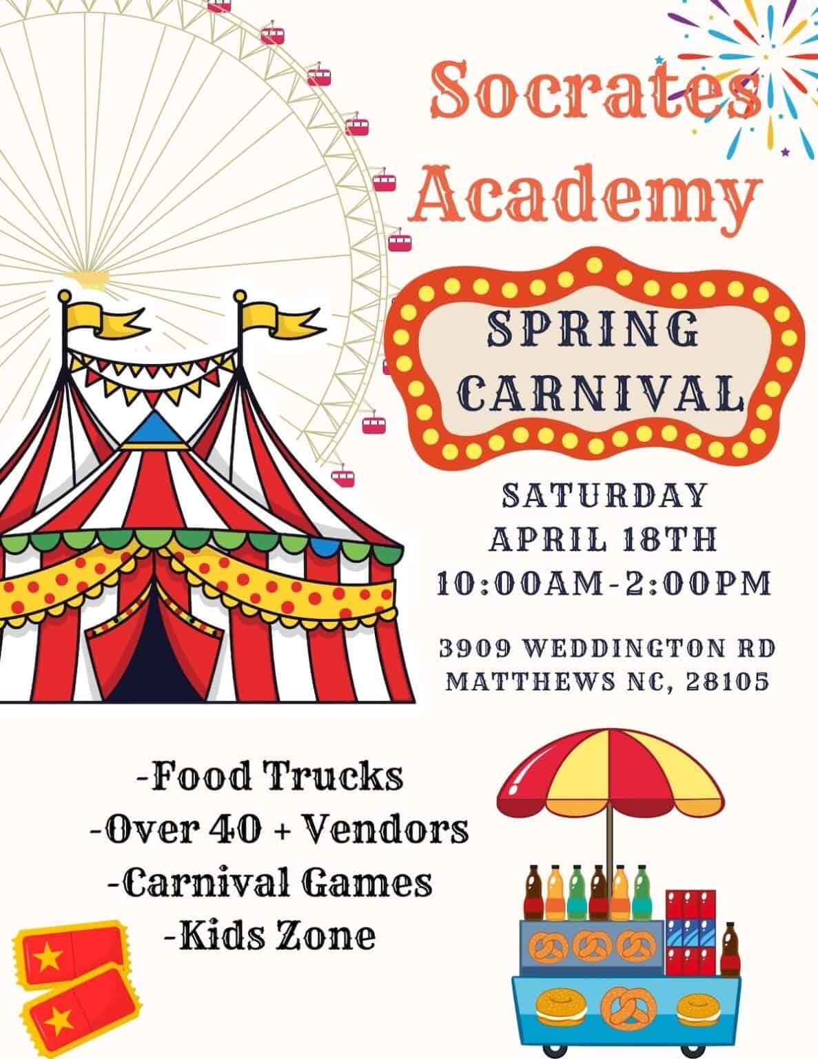 Socrates Academy Spring Carnival April 18 - Charlotte On The Cheap
