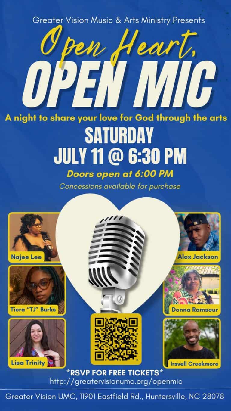 Greater Vision UMC hosting Open Heart Open Mic on July 11 - Charlotte ...