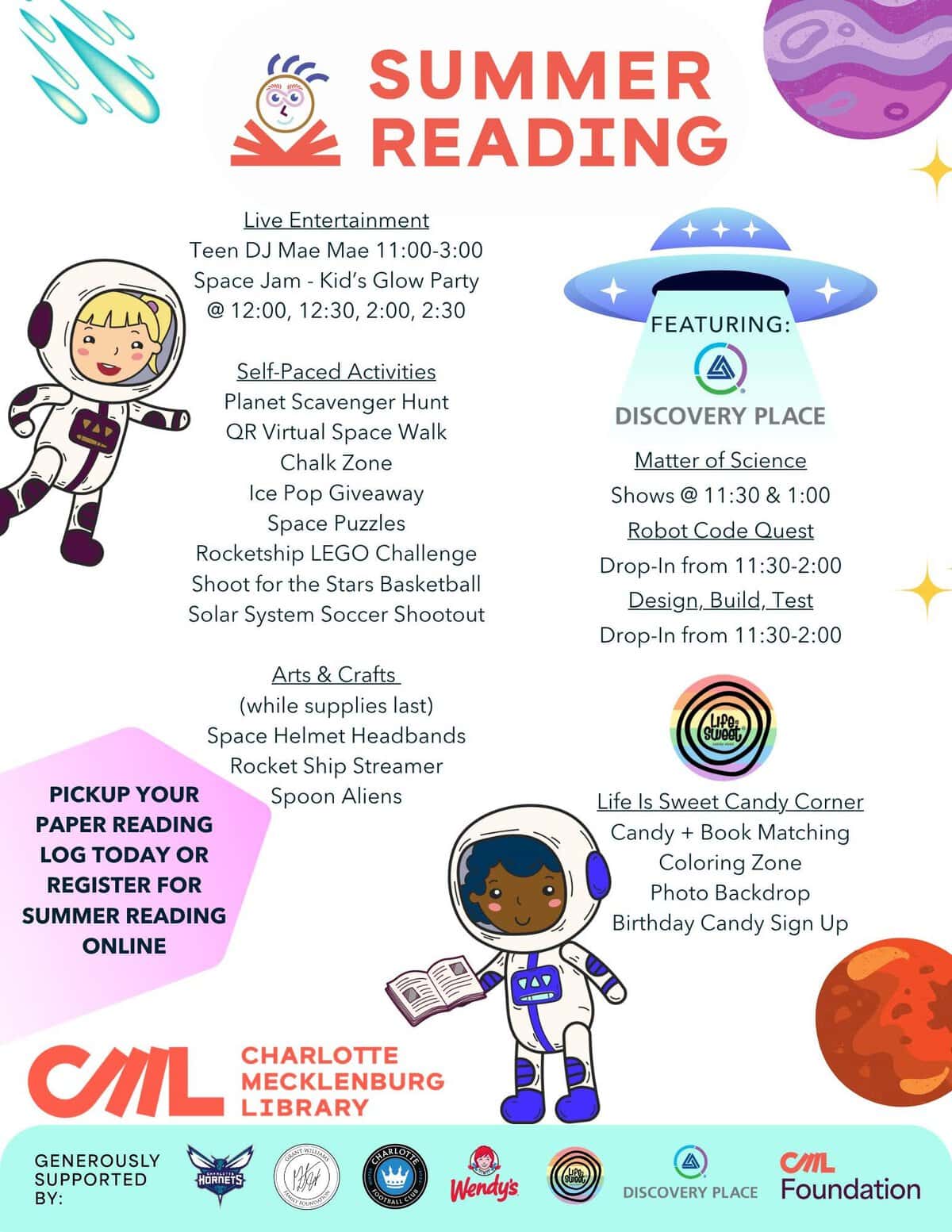 Summer Reading Blast Off at ImaginOn, including special guest Grant ...