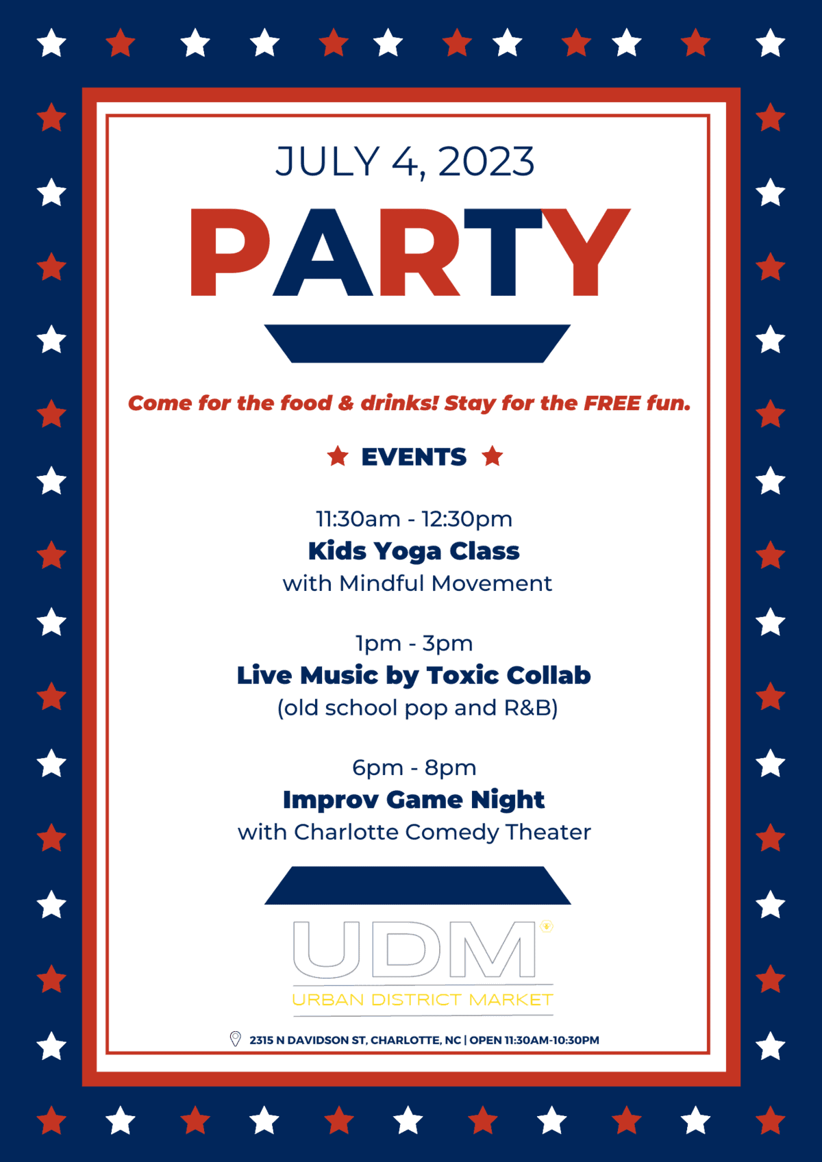 Urban District Market: Free kids' yoga, and Summer Vibes Market ...